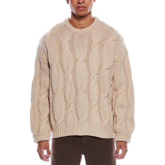 Frame Denim | Sweaters | Frame Denim Mens Chunky Cable Wool Crewneck ...